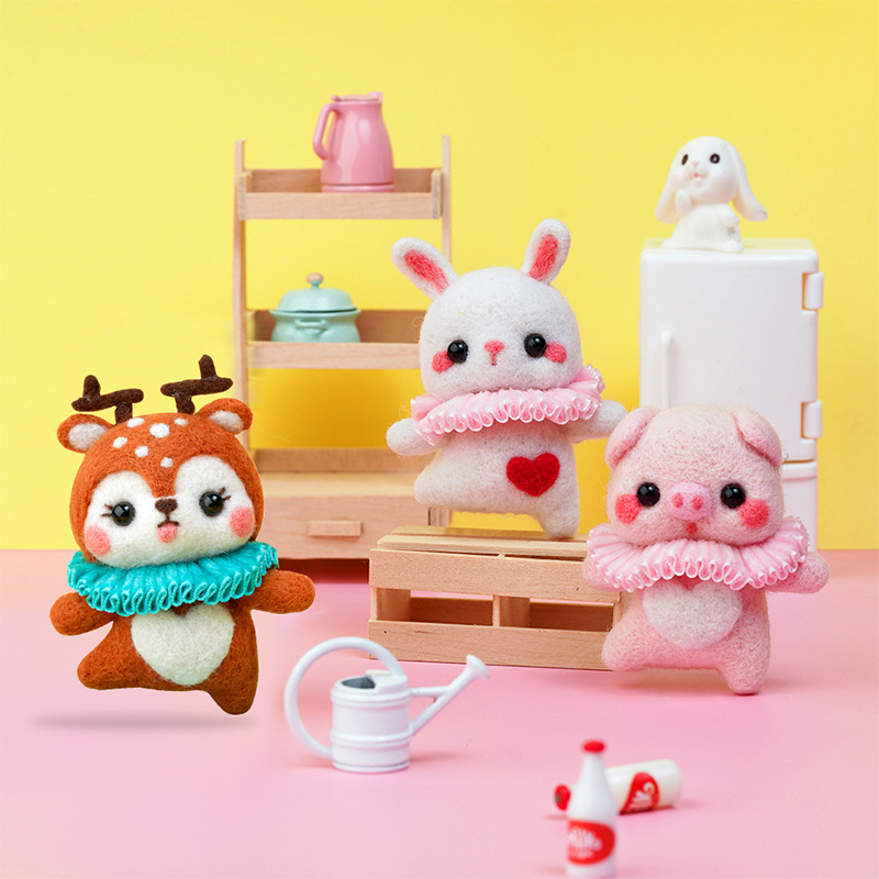 Imzay Non-Finished Wool Felt Kit Cute Animal DIY N... – Grandado