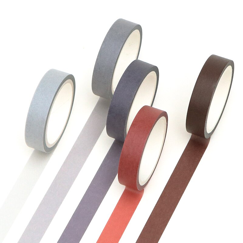 5 Rolls Mini Washi Tape Set Basic Skinny Masking D... – Grandado