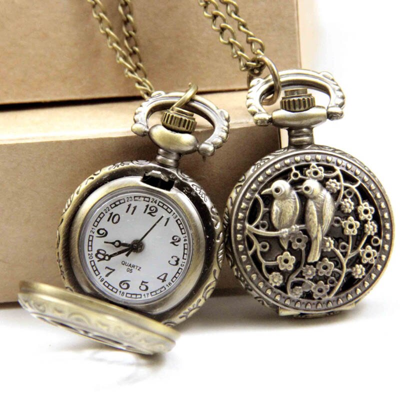 Quartz Movement Vintage Pocket Watch Double Magpie... – Grandado