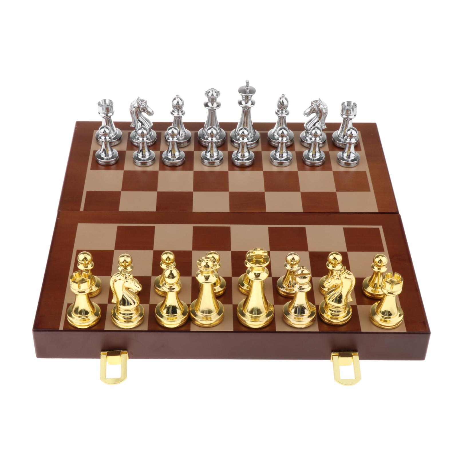 Portable Chess Set Metal Alloy Chess Pieces Board ... – Vicedeal