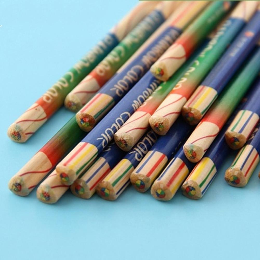 10PCS Rainbow Color Pencil Four-Color Lead Wooden ... – Vicedeal