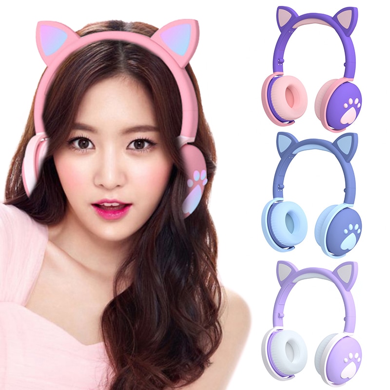 BK1 Cat Ear Bluetooth Headset Led Luminous Foldabl... – Vicedeal