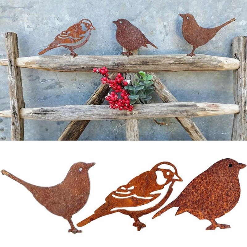 ! Rusty Metal Bird Silhouettes Garden Fence Decor ... – Vicedeal