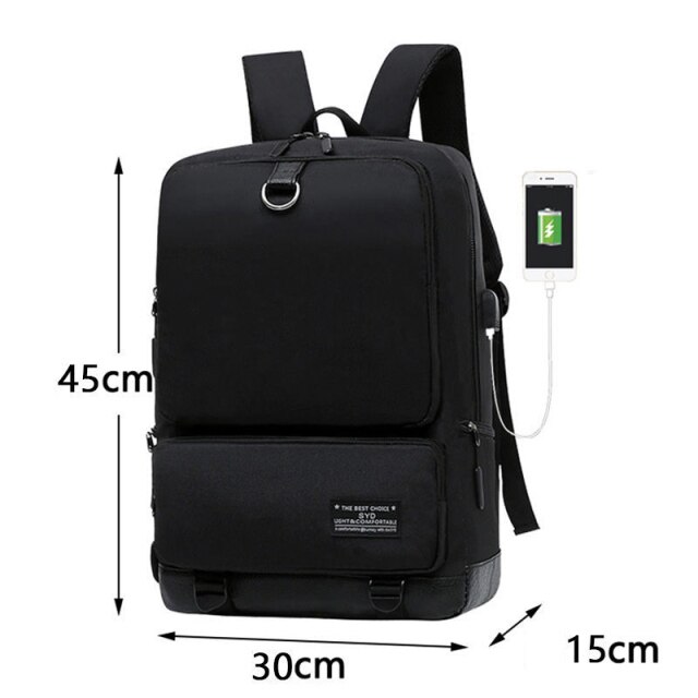 Met Usb Mannen Rugzak Waterdicht Materiaal Multi-F... – Grandado