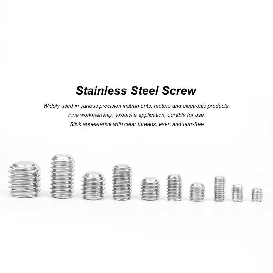 200 st rostfritt stål plattpunkts insexskruv för e... – Grandado