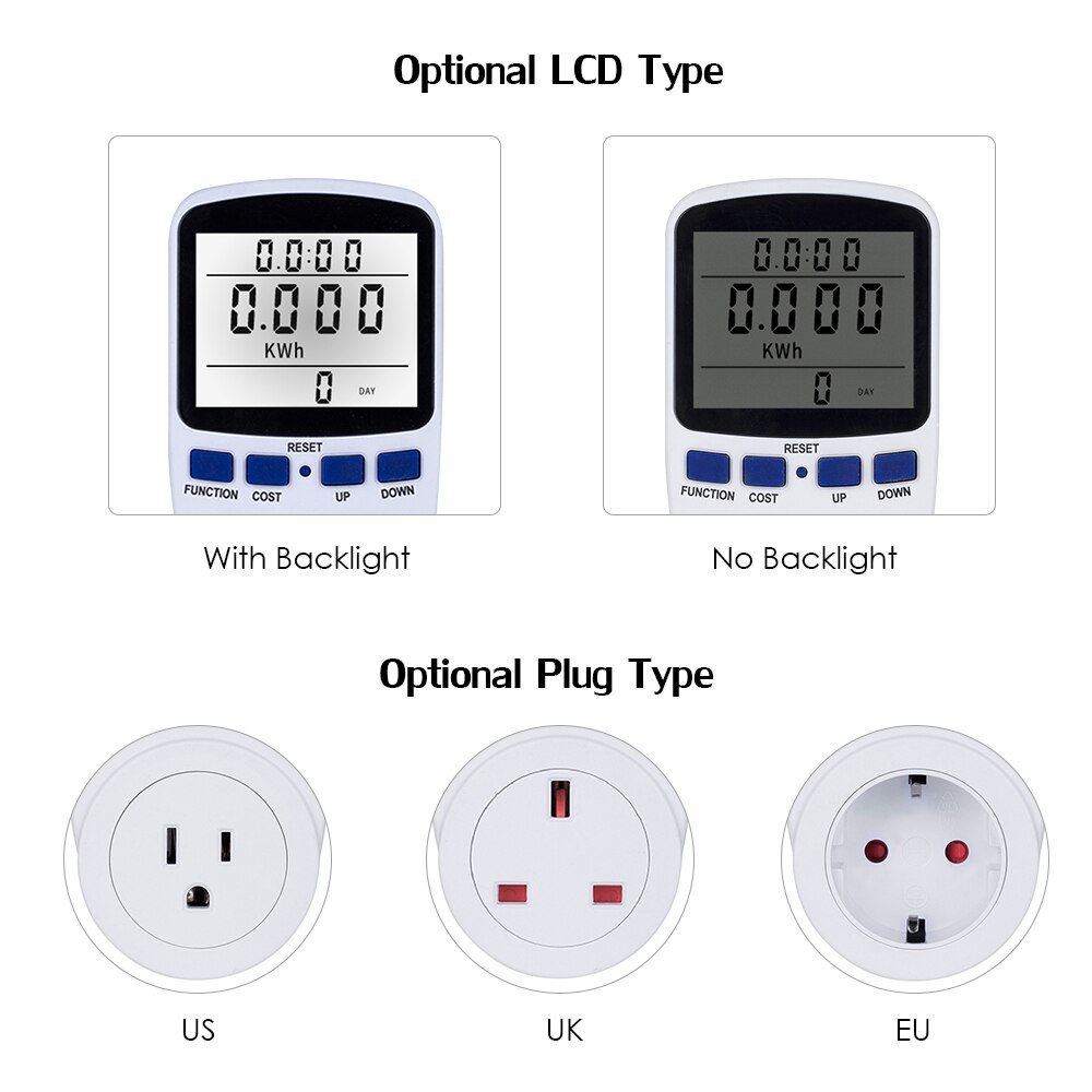 Lcd Display Electricity Usage Power Meter Socket E Vicedeal