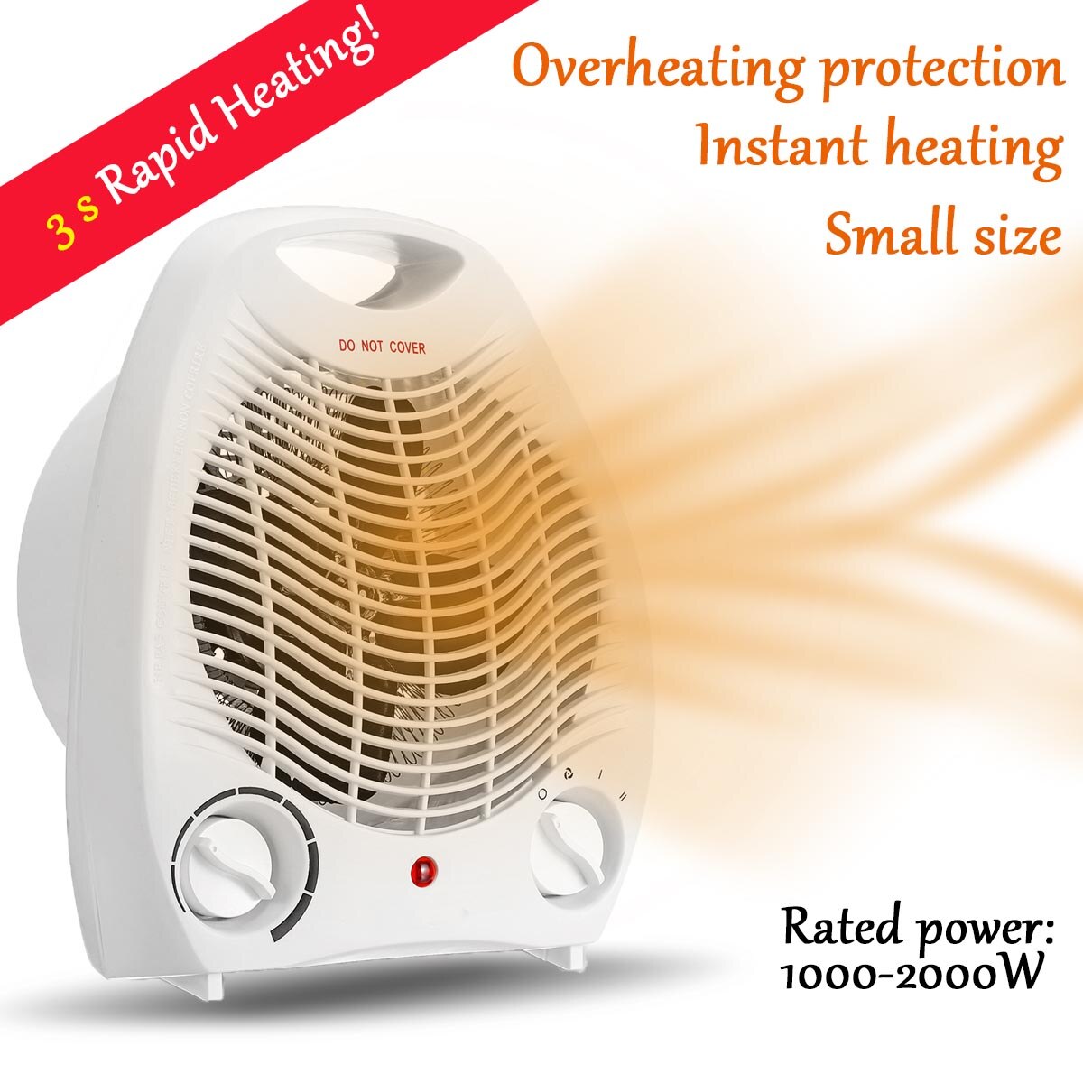 2000W Electric Fan Room Heater 220V Portable Elect... – Grandado