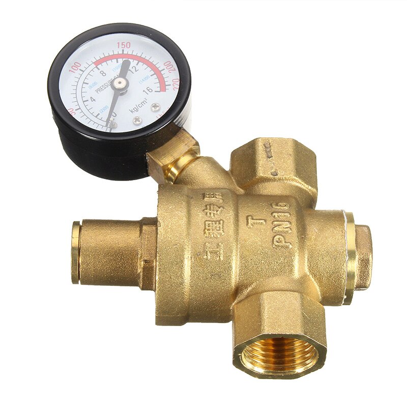 DN15 Adjustable Brass Water Pressure Regulator Red... – Grandado