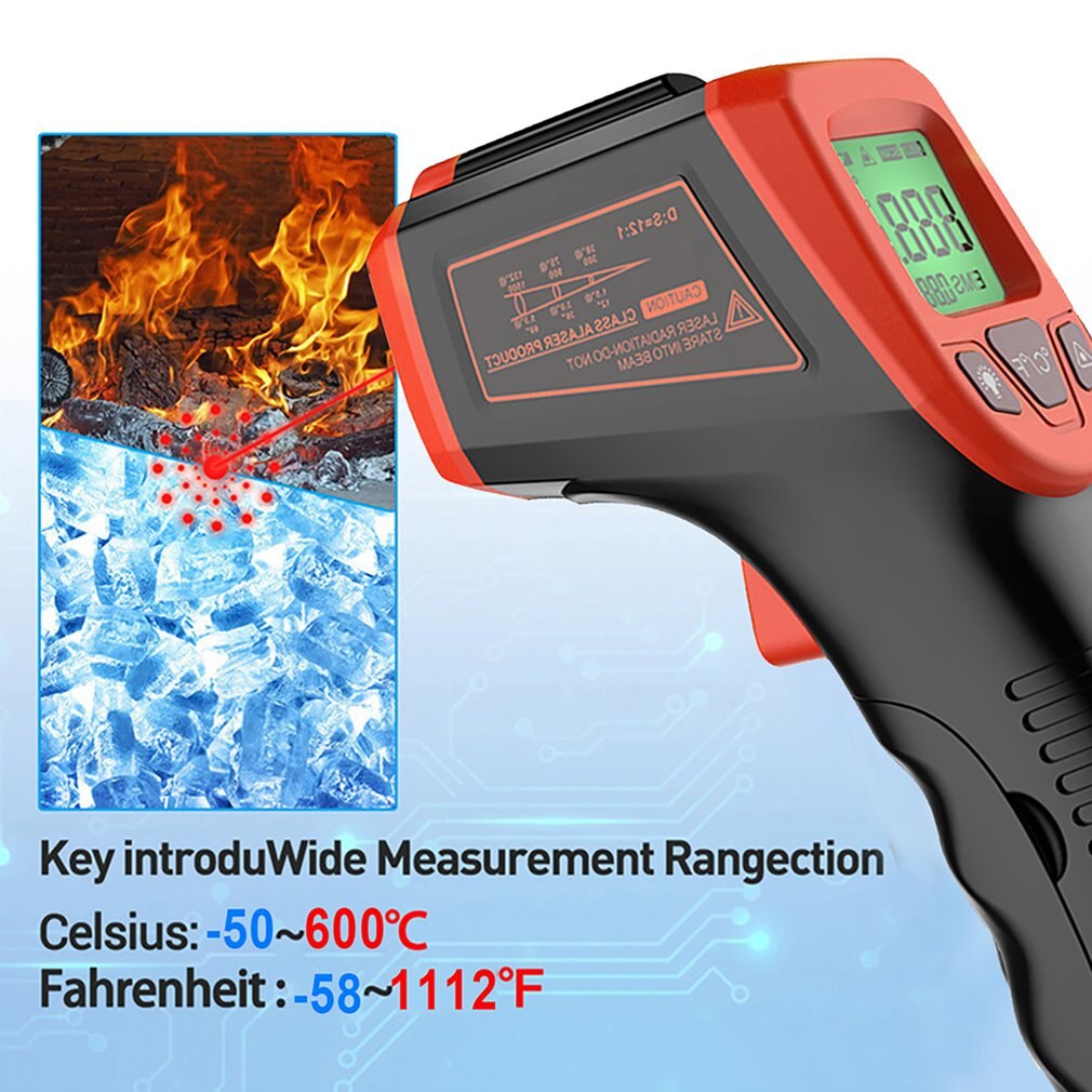 Infrared Thermometer C/F Non Contact Pyrometer GM3... – Grandado