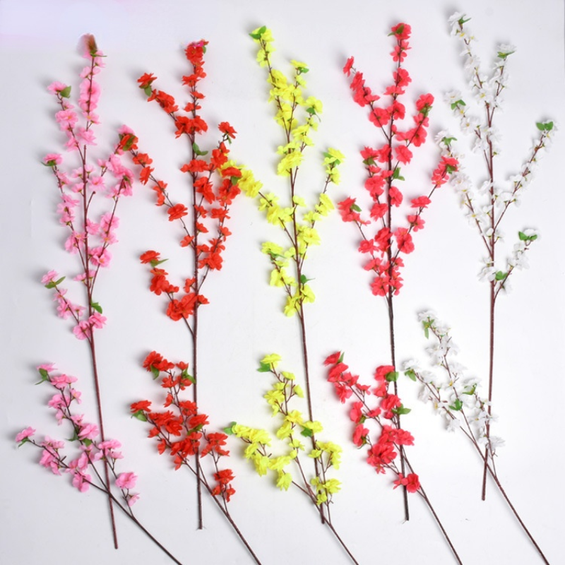 Bouquet de fleurs de pêche artificielles 65cm, 5 p... – Grandado