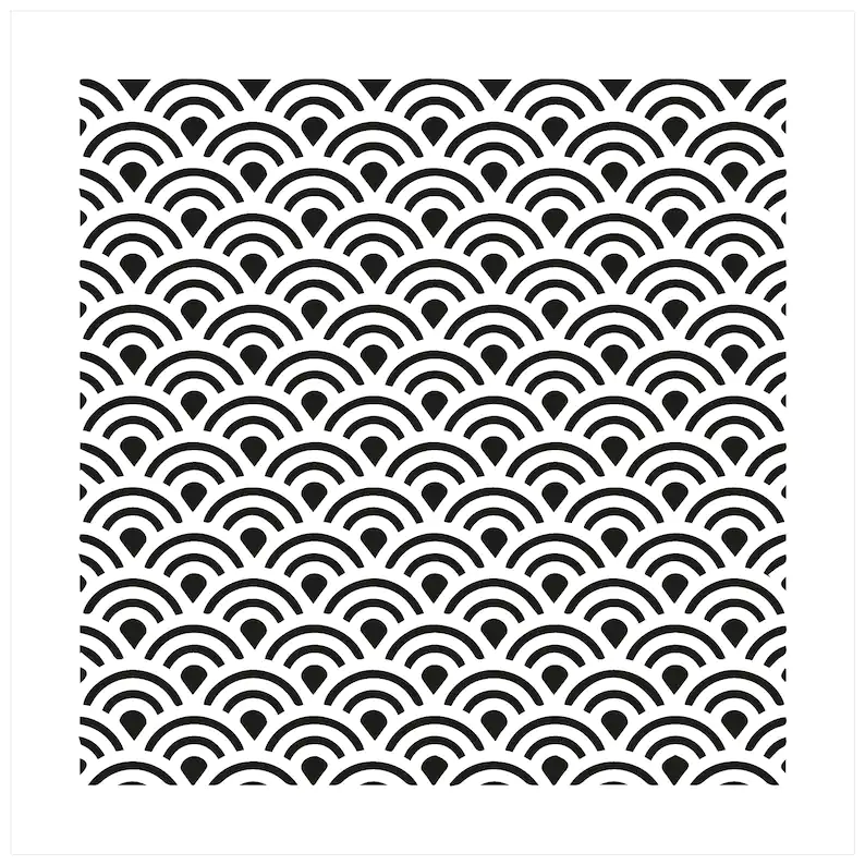 Japanese Wave Pattern Stencil - Reusable 190-micro... – Grandado