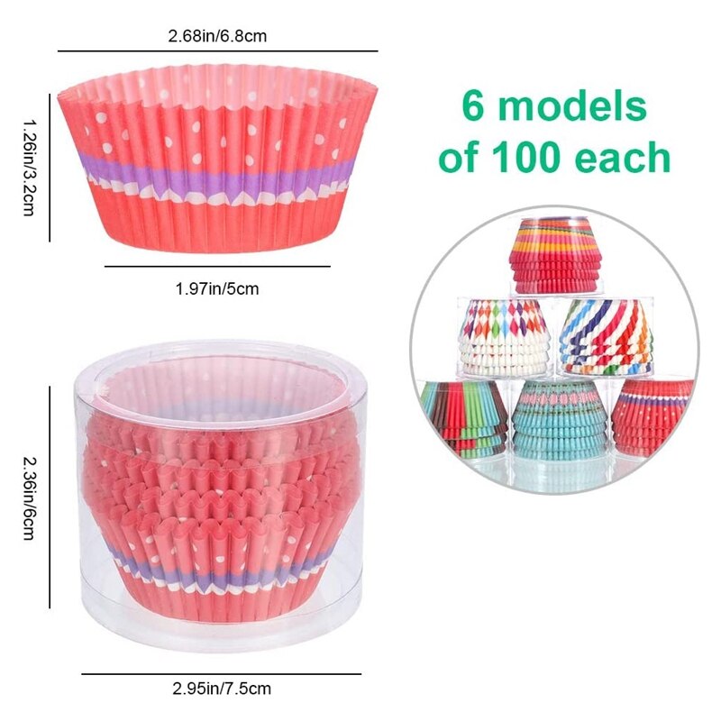 600Pcs Cupcake Cases Baking Cake Paper Wrapper for... – Grandado