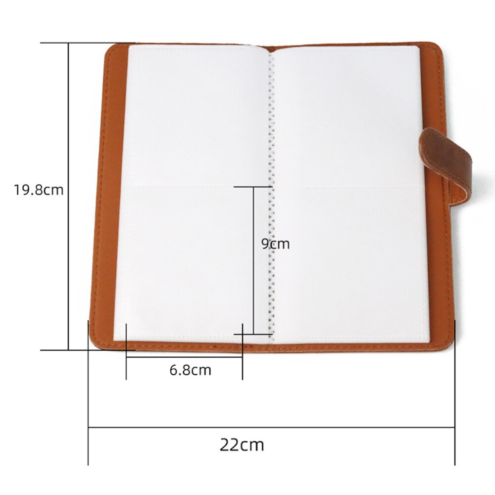 Square 80 Pockets PU Leather Album Notebook Binder... – Grandado