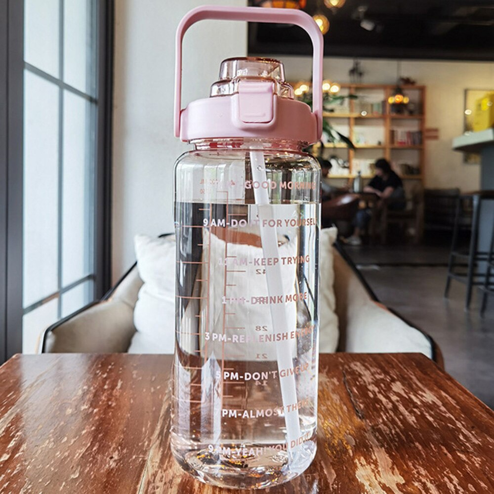 2L Sports Water Bottle Girls with Straw Motivation... – Vicedeal