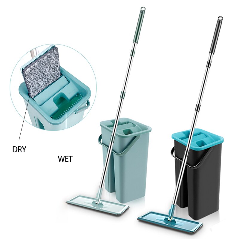 Hands Free Squeeze Mop Met Emmer 360 Roterende Fla... – Grandado
