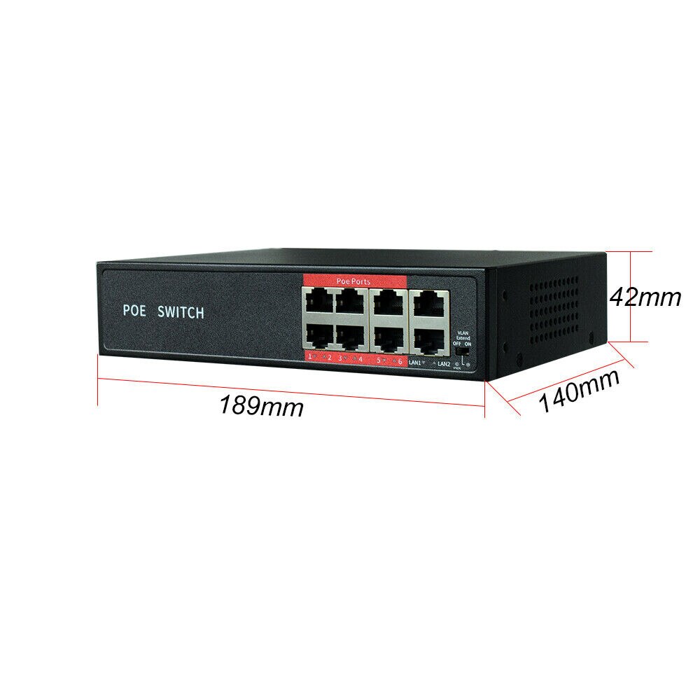 1 2 3 4 5 6 Ports POE switch 48V 90W PoE Ethernet ... – Grandado