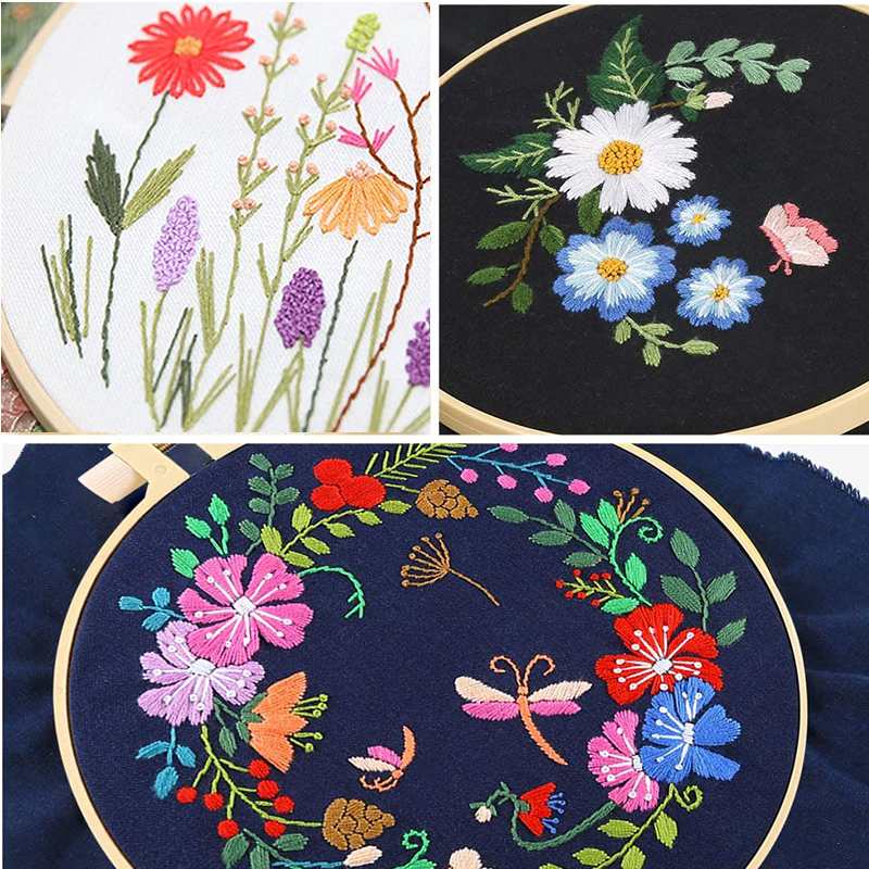 DIY Embroidery Flower Plants Pattern Handwork Need... – Grandado