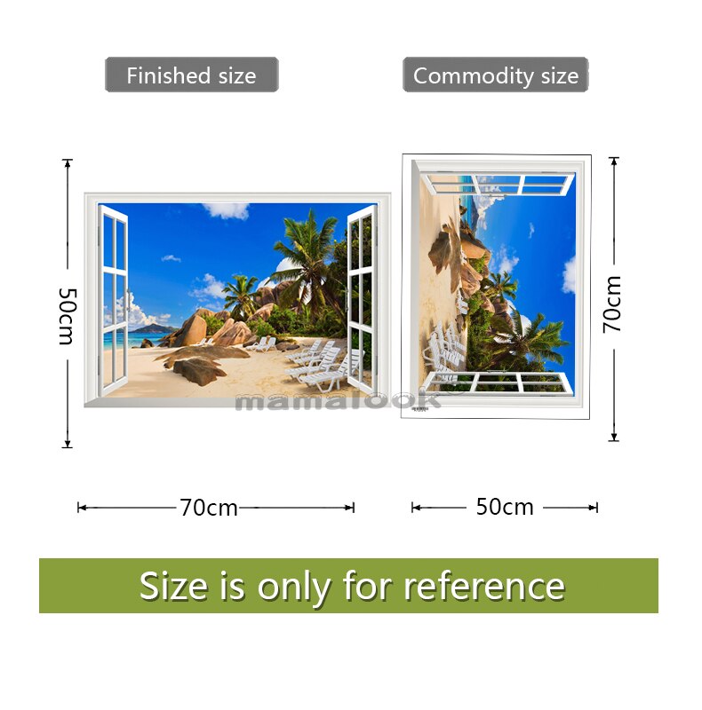 Meer Strand Insel 3d Fenster wand Aufkleber Für sc... – Grandado