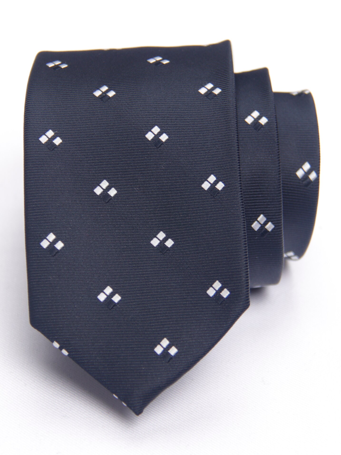 black contrasting pattern tie with patterned skinn... – Grandado