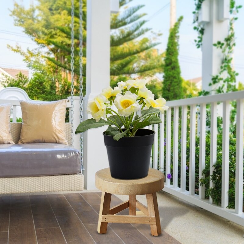 69HF Round Plant Stand Indoor Flower Pot Solid Woo... – Grandado