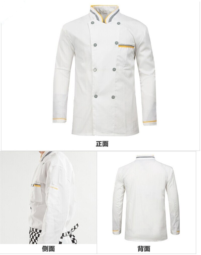 Chef Uniform 2022 Long-Sleeved Unisex Kitchen Hote... – Grandado
