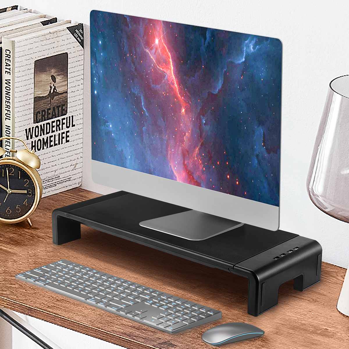 Smart 4 Usb 2.0 Poorten Monitor Pc Riser Multifunc... – Grandado