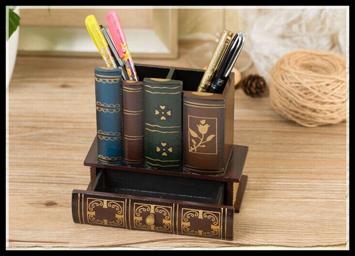 Vintage Pen Holder Organizer Home Office Storage D... – Grandado
