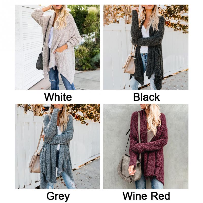 Knit Fuzzy Irregular Hem Soft Autumn Winter Solid ... – Vicedeal