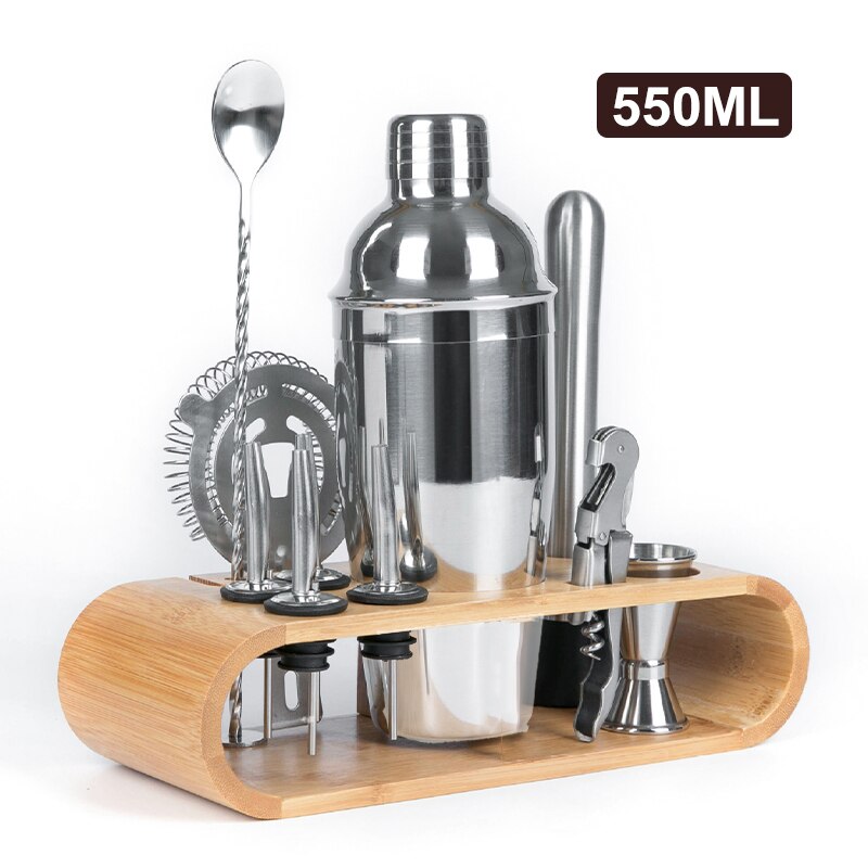 12pcs 750ML/550ML Cocktail Shaker Bar Set Stand Co... – Vicedeal