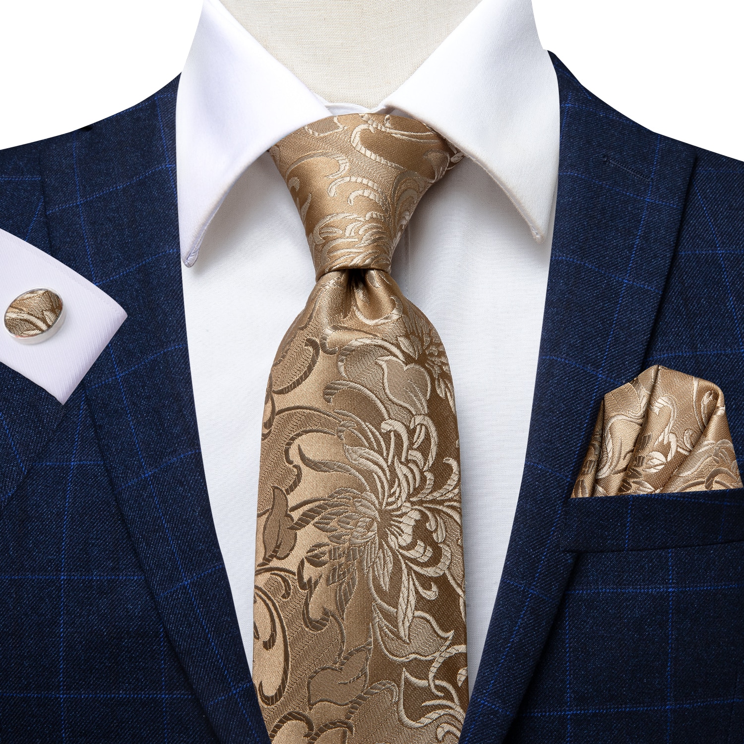 Hi-Tie Luxury Brown Floral Men's Tie Business 100%... – Vicedeal