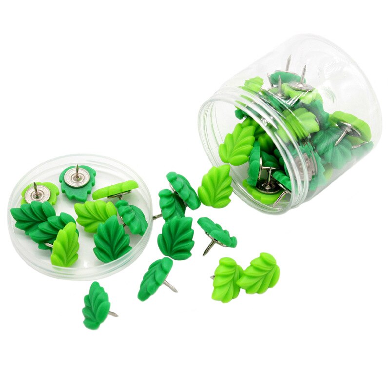 20pcs/box Wood Push Pins Green Leaf Map Thumbtacks... – Grandado