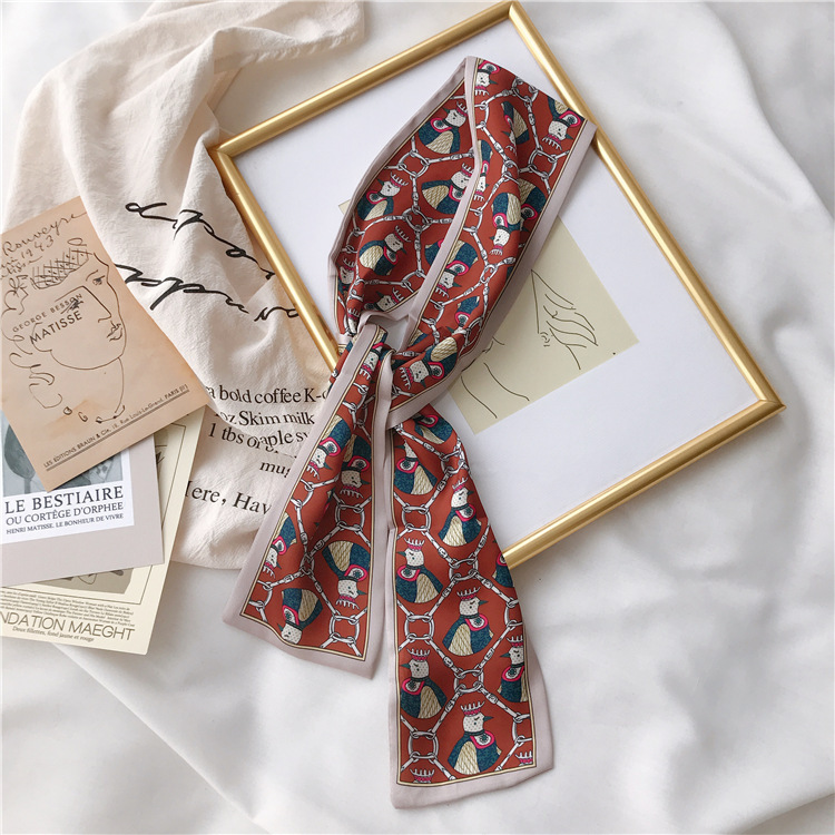 Small silk like scarf lady spring and autumn corne... – Grandado