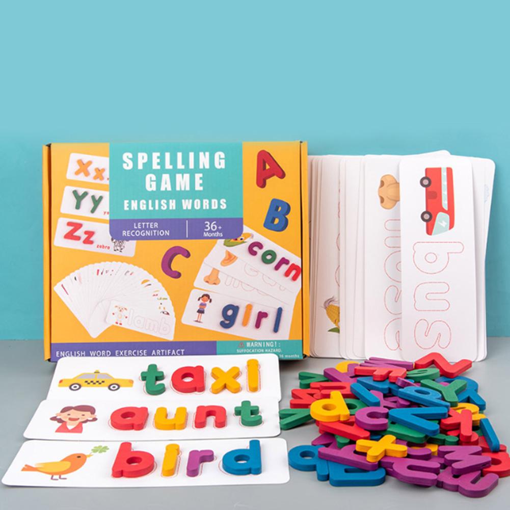 Wooden Alphabet Letter Learning Cards Set Word Spe... – Vicedeal