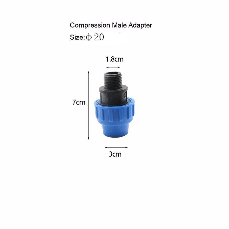 1pc HDPE Compression Male Adapter Plastic PP Coupl... – Vicedeal