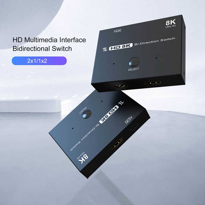 HD Multimedia Interface Switcher 48 Gbps 2x1/1x2 B... – Vicedeal