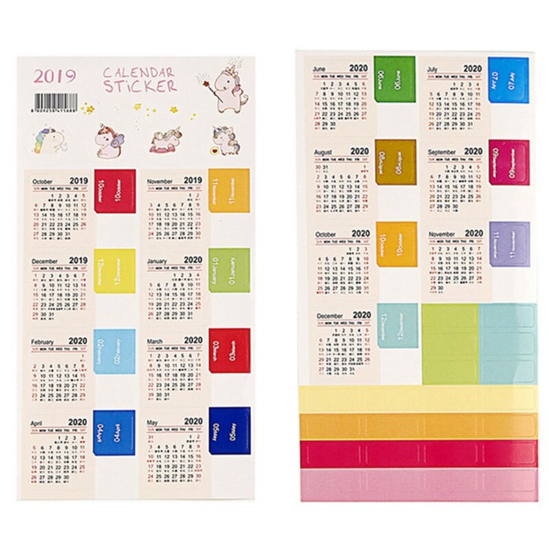 2 Stks/set Jaar Kalender Index Sticker Handgeschre... – Grandado