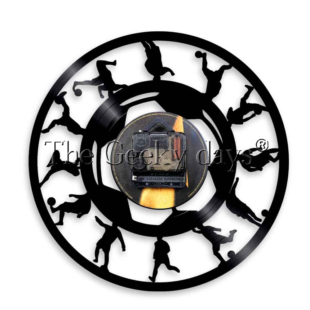1Piece Football Players Silhouette Wall Clock Socc... – Grandado