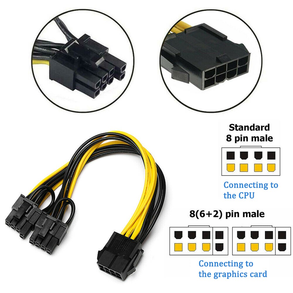 10PCS EPS CPU 8 Pin Female to PCIE Dual 8 Pin Male... – Grandado