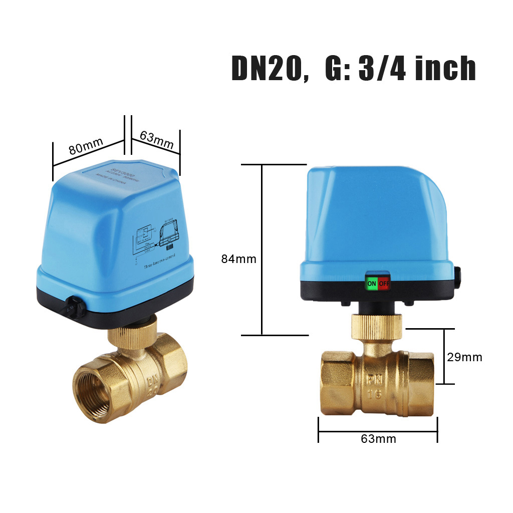 Elektrische Kugel Ventil Messing G3/4 "DN20 3/4 Zo... – Vicedeal