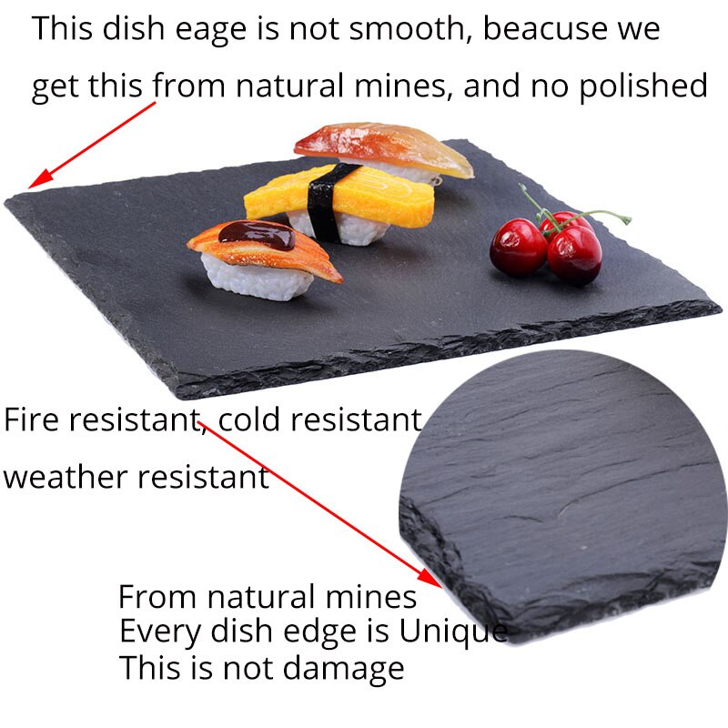 Unibird 1Pc Western Natural Slate Plate Solid Ston... – Grandado