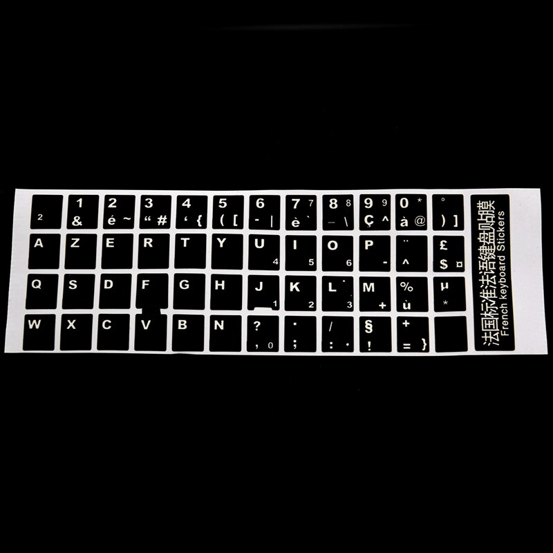 3X White Letters French Azerty Keyboard Sticker Co... – Grandado