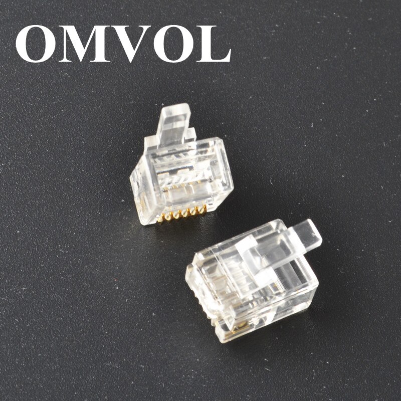 Conector macho RJ11 6P6C rojo Modular, 6 pines, Co... – Grandado