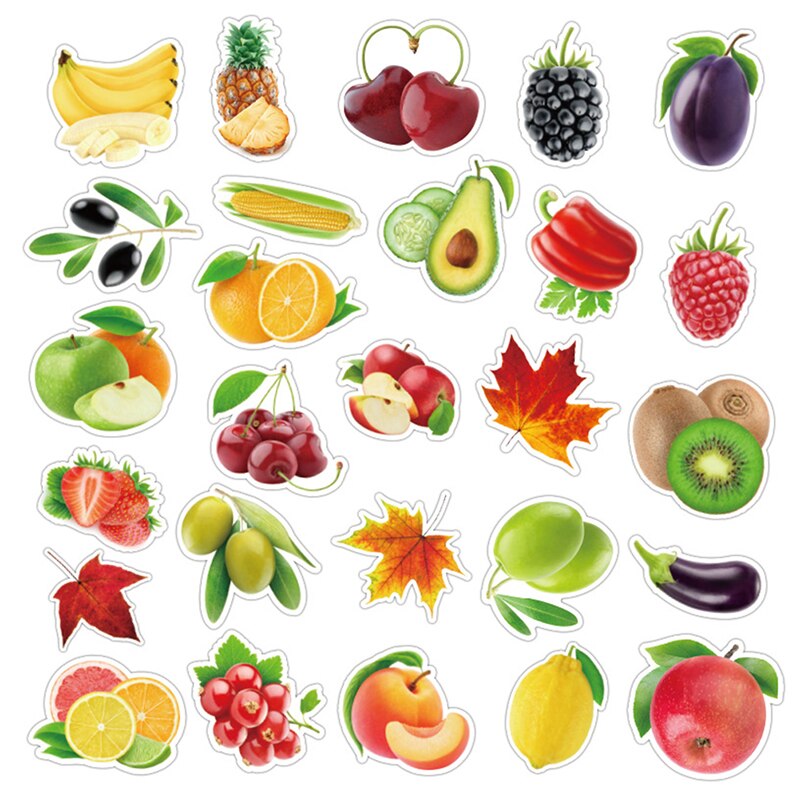 100pcs Exquisite Cartoon Fresh Fruits Vegetables S... – Grandado