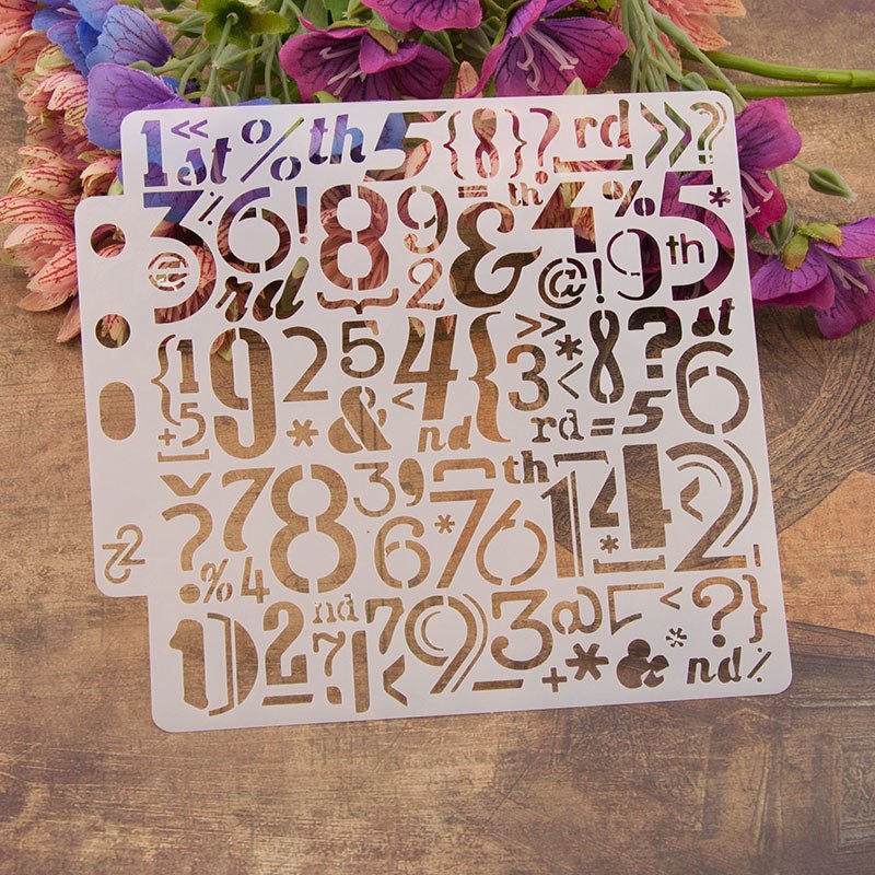 13cm Number Digit DIY Layering Stencils Wall Paint... – Vicedeal