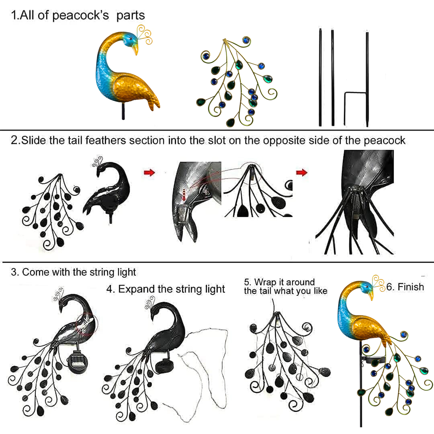 Solar Peacock Stake Light - Iron Art Outdoor Decor... – Vicedeal