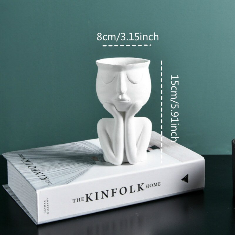 Abstract Human Face Flower Pot Home Desktop Vase G... – Grandado