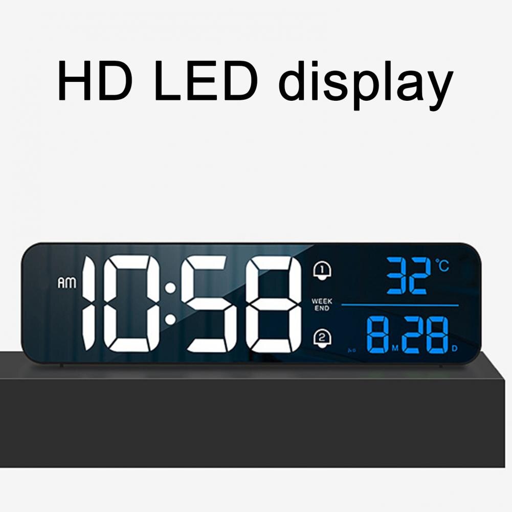 Large Screen LED Digital Alarm Clock Rechargeable ... – Grandado
