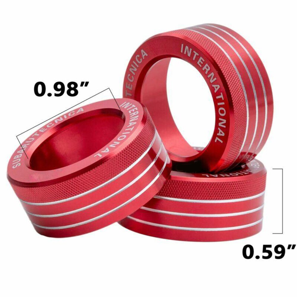 3x AC Knob Control Volume Red Cover Rings Trim For Subaru BRZ FRS ...