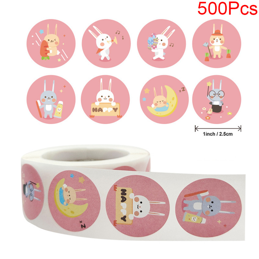 100-500Pc Leuke Konijn Stickers Roze Bunny Etikett... – Vicedeal