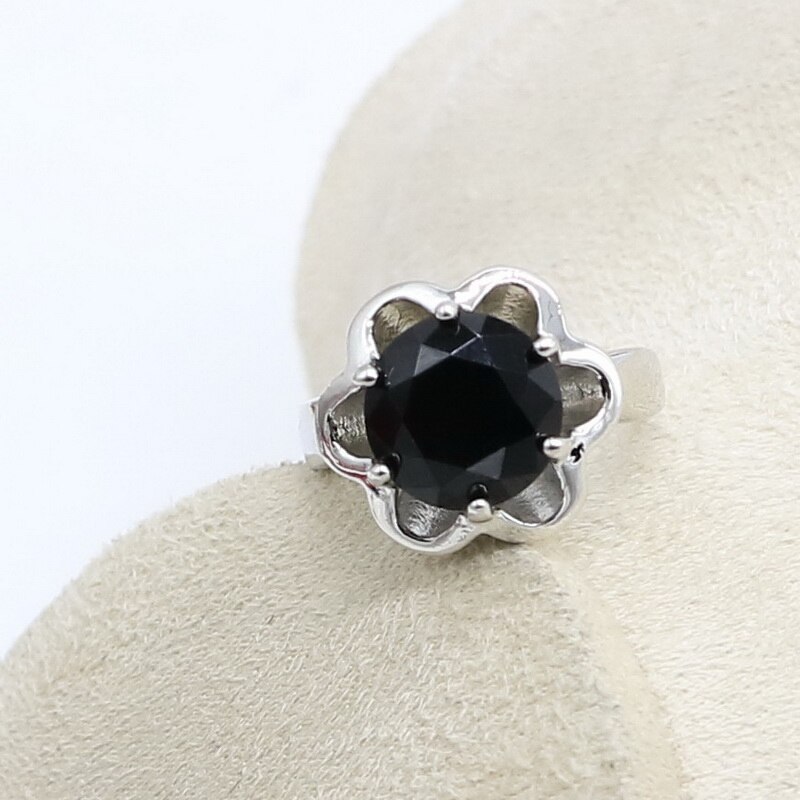 Zilveren Sieraden Klassieke Zwarte Eenvoudige Bloe... – Vicedeal